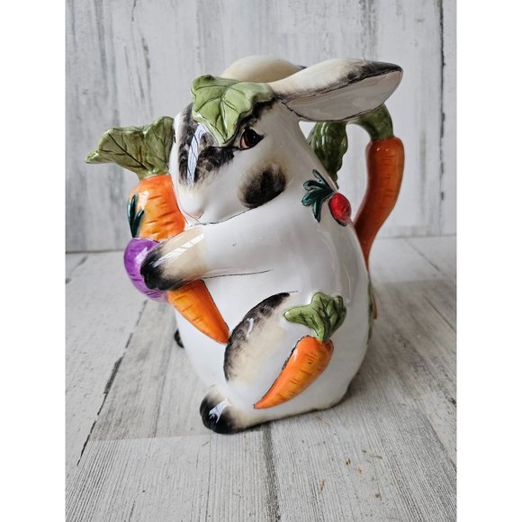 Fitz Floyd | Dining | Fitz Floyd Spotted Rabbit Pitcher Jug Carrots ...